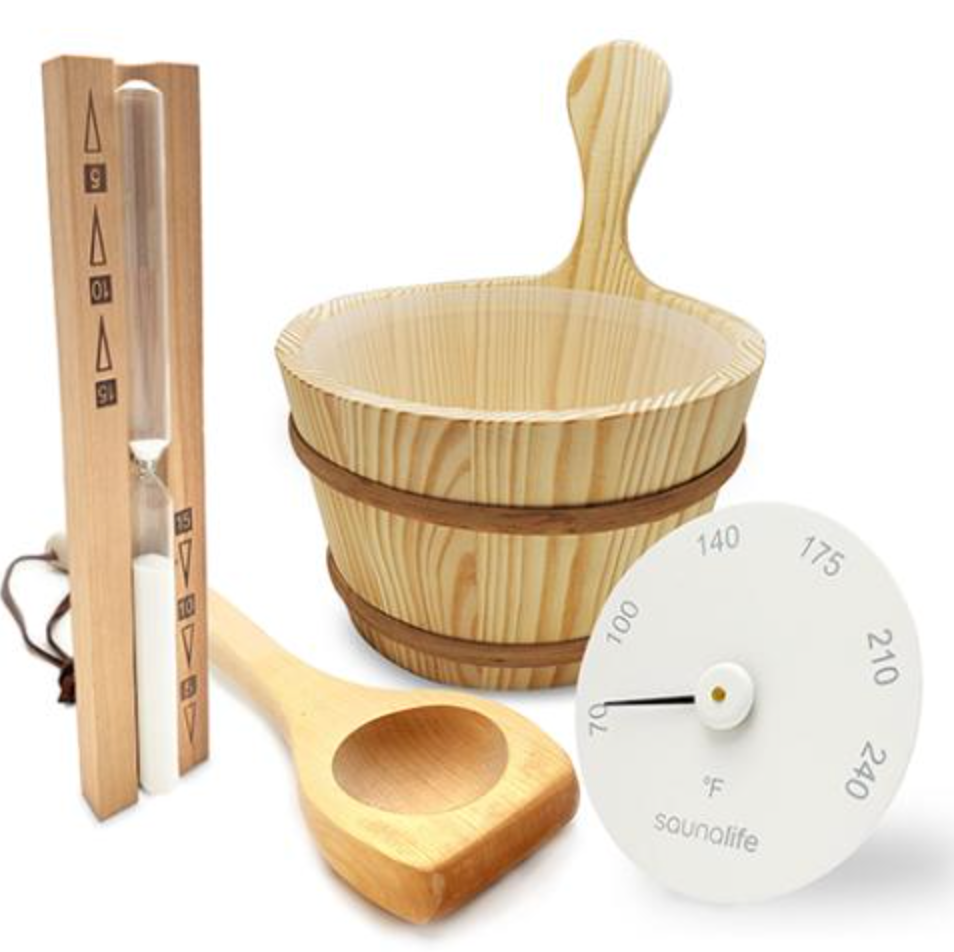 SaunaLife Bucket, Ladle & Thermometer Package — We Are Sauna